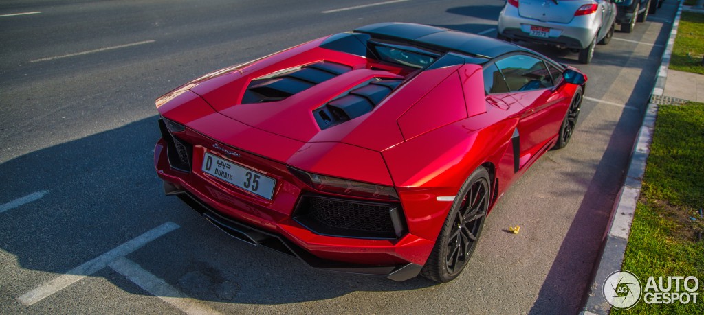 Red Lamborghini Aventador Convertible